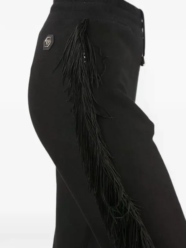 Philipp Plein Fringed-trim Cropped Track Pants