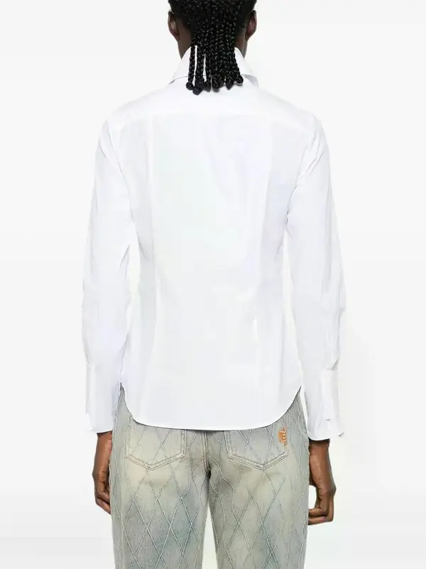 Elisabetta Franchi White Shirt With Gold-tone Logo Buttons