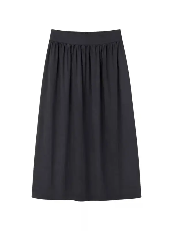 GRAN SASSO Pleated-waistband Flared Midi Skirt - Black