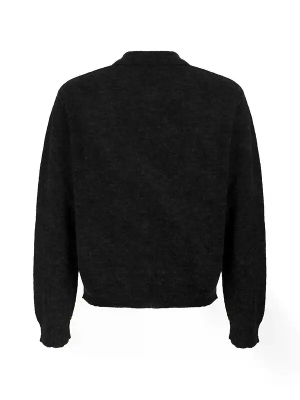 Our Legacy Evening Polo Brushed-knit Cardigan - Black
