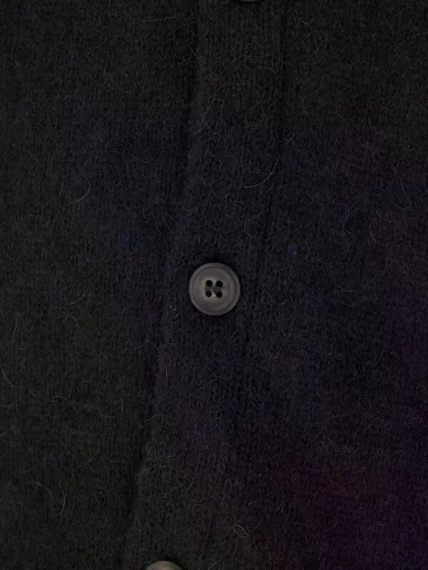 Our Legacy Evening Polo Brushed-knit Cardigan - Black
