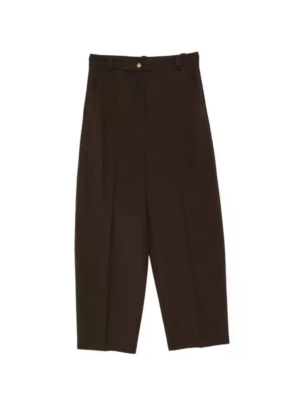 Pinko Balbino Logo-patch Wide-leg Trousers - Brown
