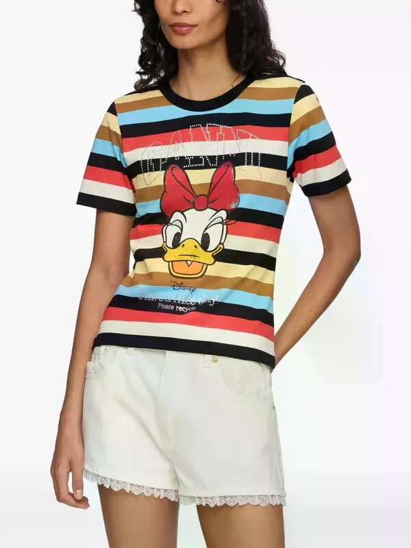 GANNI Graphic-print Striped T-shirt