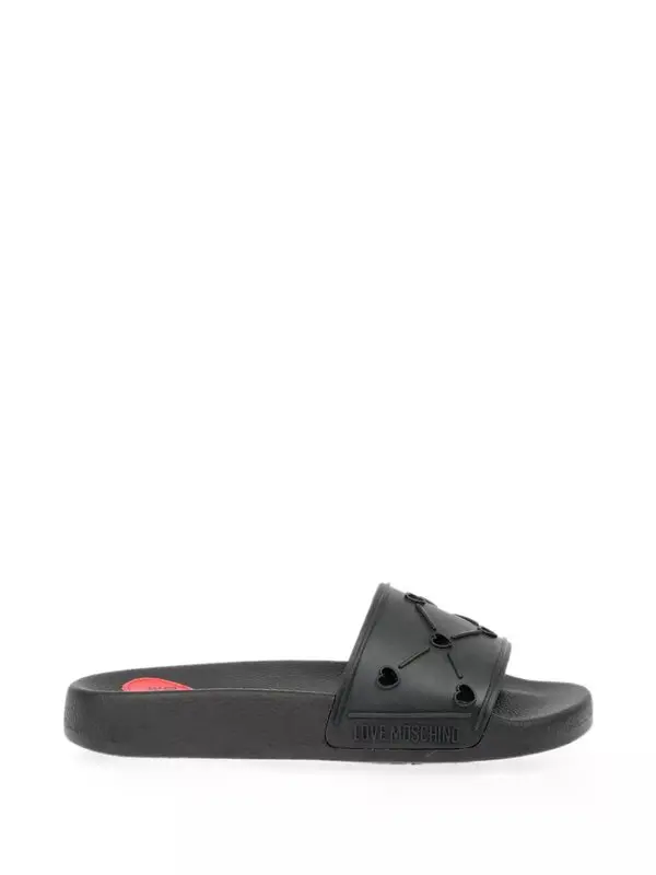Moschino Heart-motif Slides