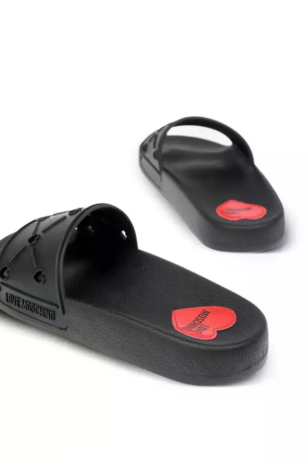 Moschino Heart-motif Slides