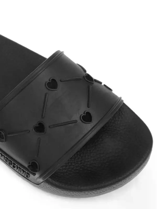Moschino Heart-motif Slides