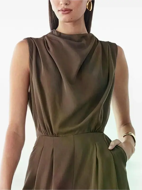 BWLDR Annie Cowl-neck Wide-leg Jumpsuit - Brown