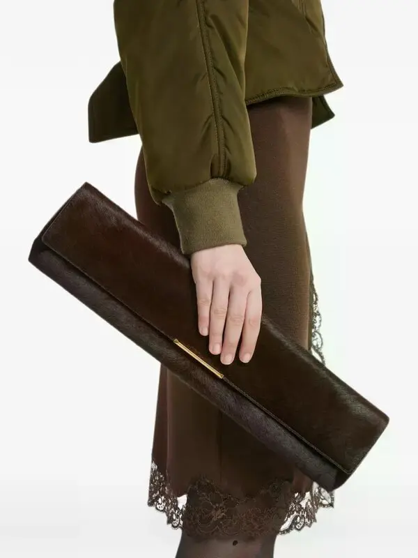 Balmain Long Clutch Bag In Pony-effect Leather