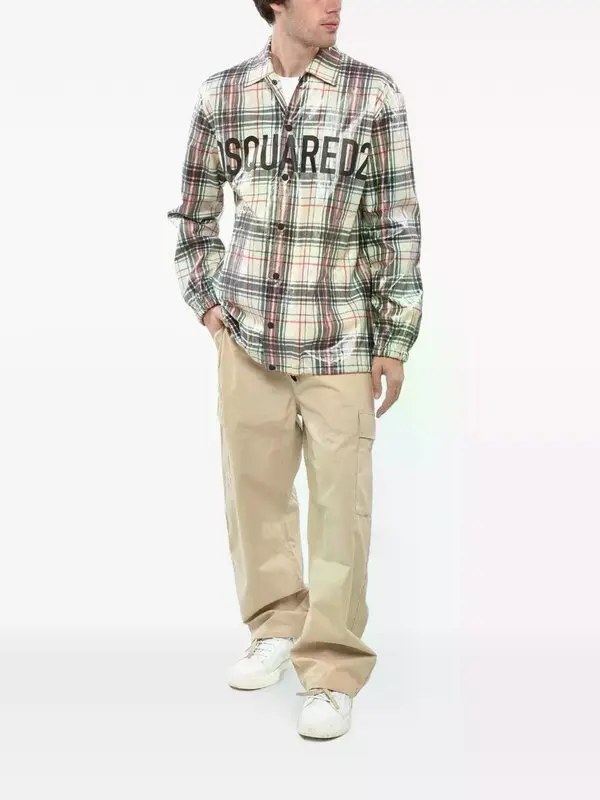 Dsquared2 Check-pattern Coated Overshirt