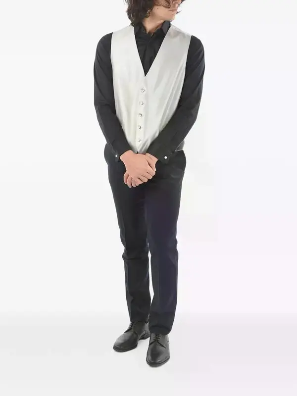 Corneliani Herringbone-pattern Silk Waistcoat