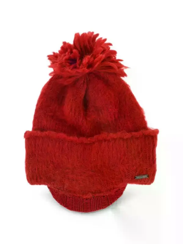 Dsquared2 Pom-pom Visor Beanie Hat - Red