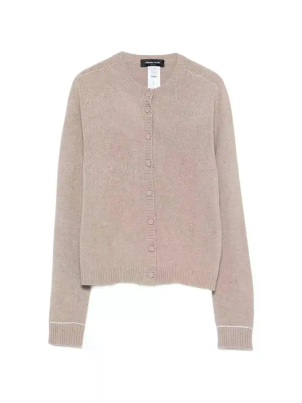 Fabiana Filippi Button-up Ribbed-trim Cardigan - Neutrals