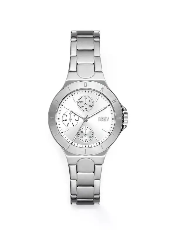 Dkny Chambers Logo-engraved 31mm Watch - Silver