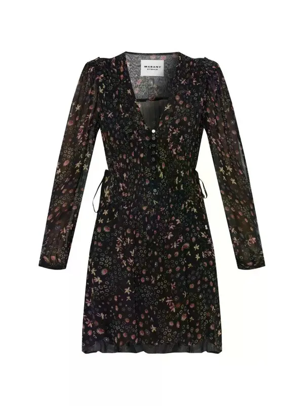 MARANT ETOILE Florel Floral-print Mini Dress - Black