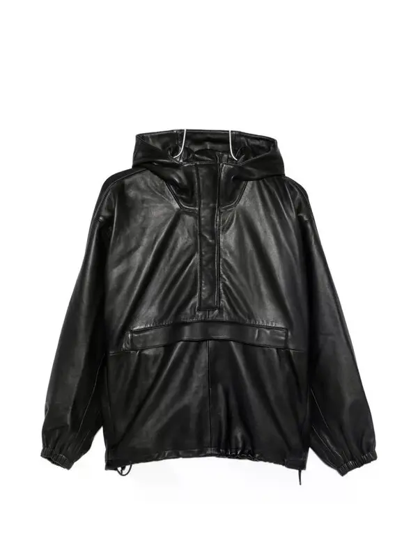 RÓHE Hooded Leather Jacket - Black