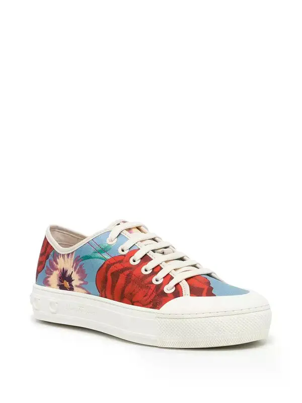 FERRAGAMO Borg Floral-print Trainers