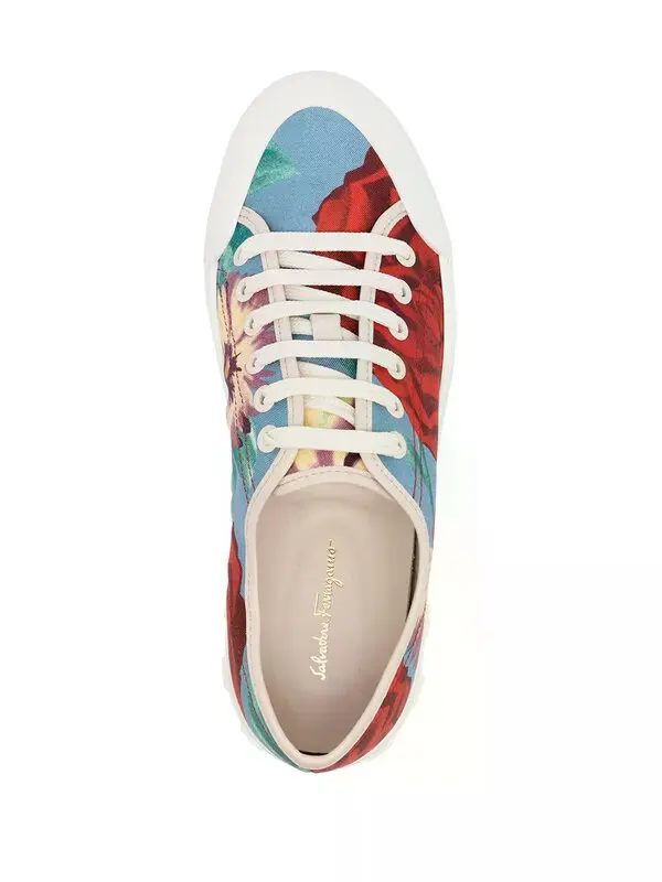 FERRAGAMO Borg Floral-print Trainers