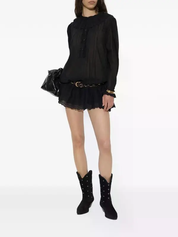 MARANT ETOILE Lenora Embroidered Cotton Mini Dress