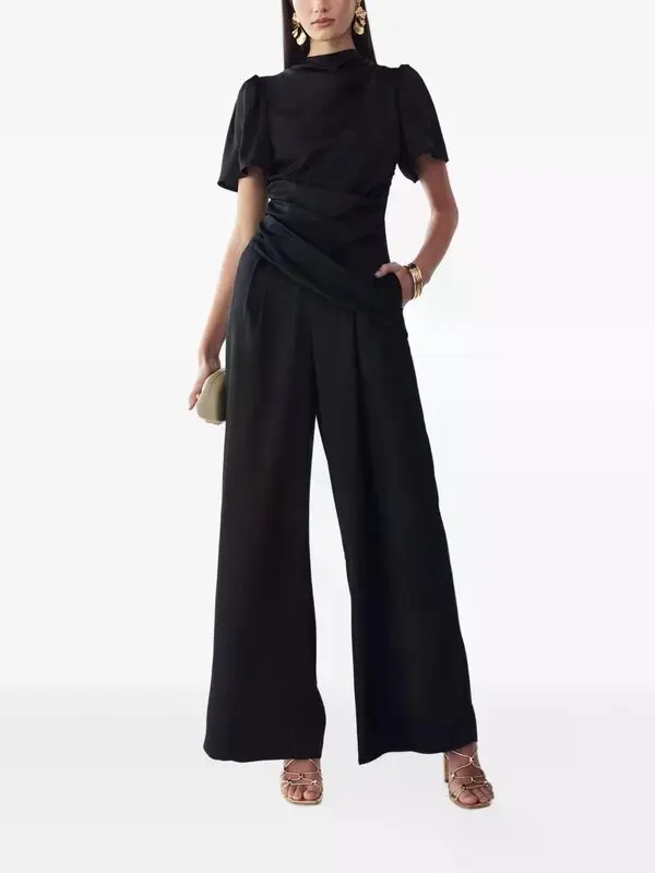 WILLA Pika Draped-waist Jumpsuit - Black