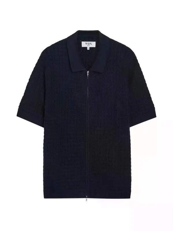 WAX LONDON Belle Pointelle-knit Polo Shirt - Blue
