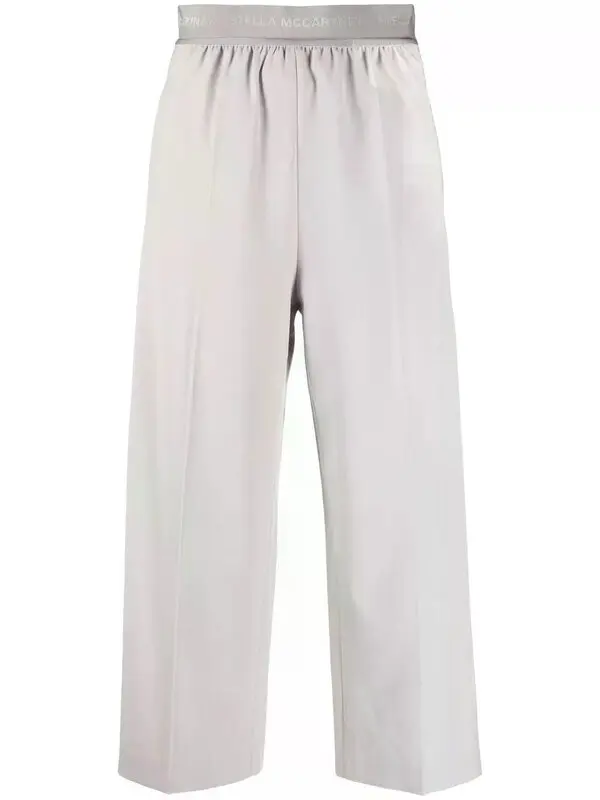 Stella McCartney Cropped Wide-leg Trousers - Grey