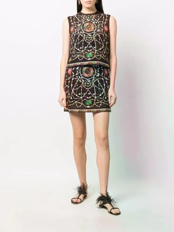 Emilio Pucci Cyprea-embroidered Mini Skirt