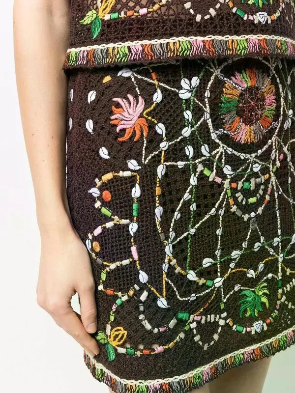 Emilio Pucci Cyprea-embroidered Mini Skirt