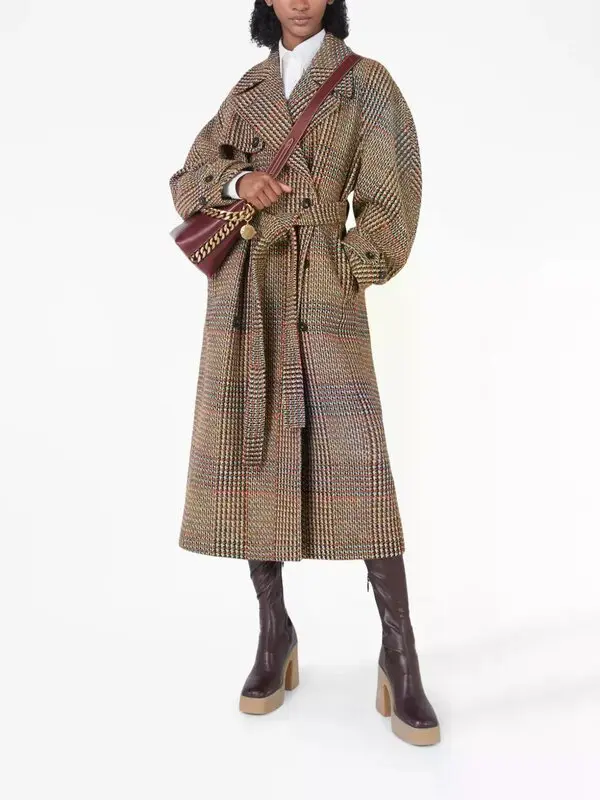Stella McCartney Tweed Belted Double-breasted Coat
