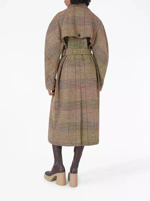 Stella McCartney Tweed Belted Double-breasted Coat