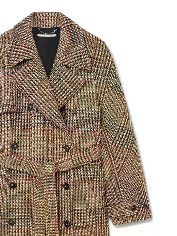 Stella McCartney Tweed Belted Double-breasted Coat