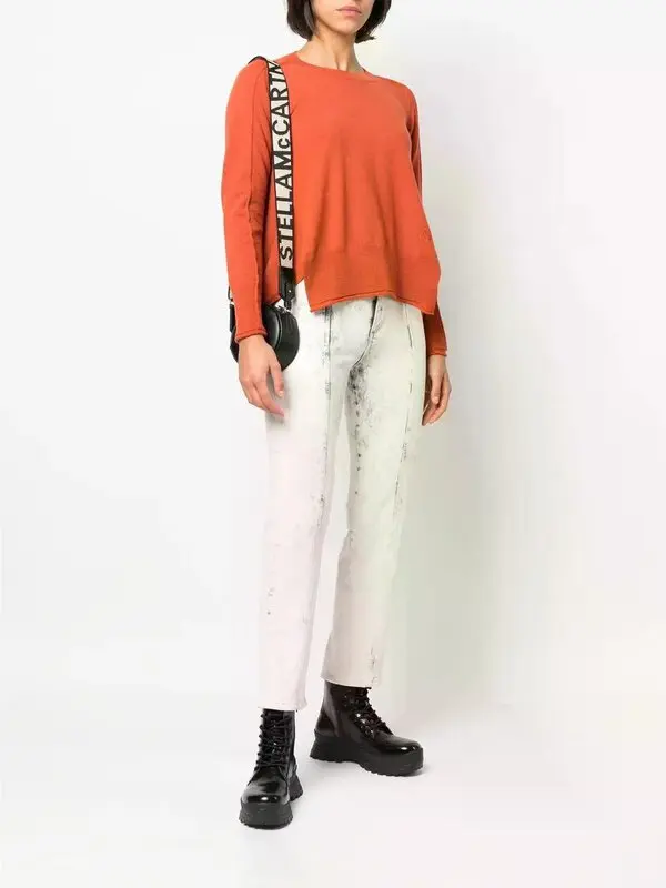 Stella McCartney Waterfall-hem Fine-knit Jumper - Orange