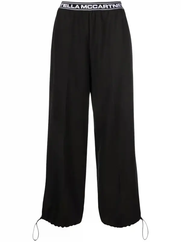 Stella McCartney Logo-waistband Balloon Trousers - Black