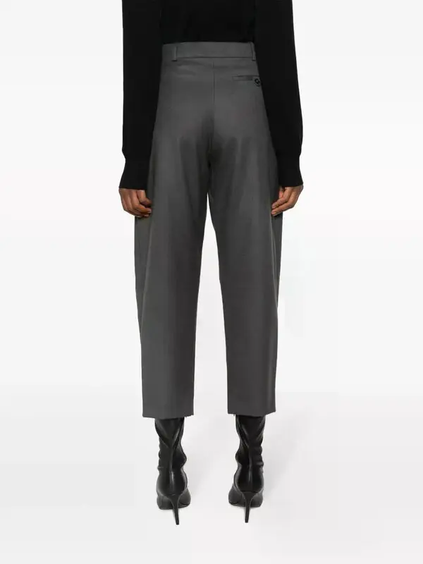 Stella McCartney Cropped Pleated Wool Trousers