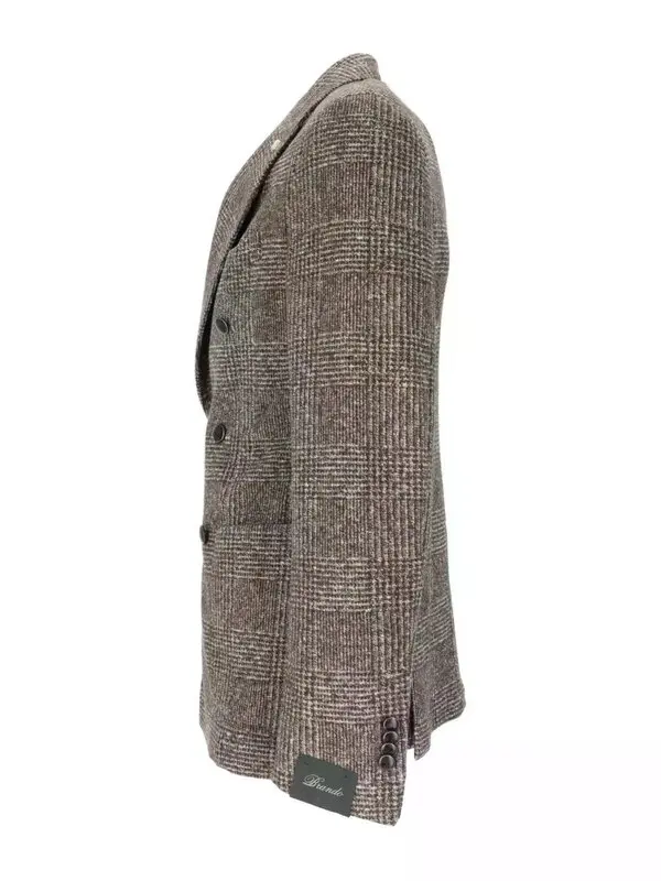 BRANDO Double-breasted Prince Of Wales-check Blazer