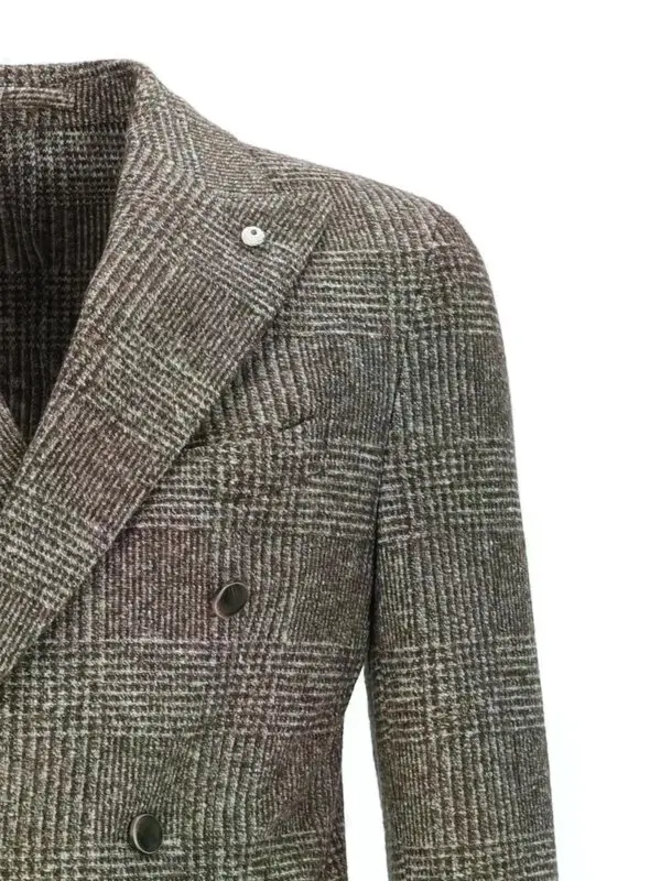 BRANDO Double-breasted Prince Of Wales-check Blazer