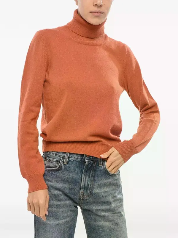 Malo Turtleneck Knitted Sweater - Orange