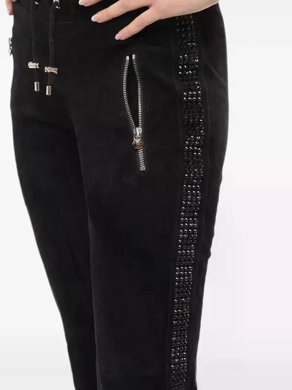 Philipp Plein Crystal-embellished Suede Trousers