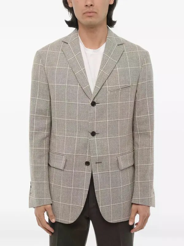 Corneliani Checked Single-breasted Circle Blazer - Neutrals