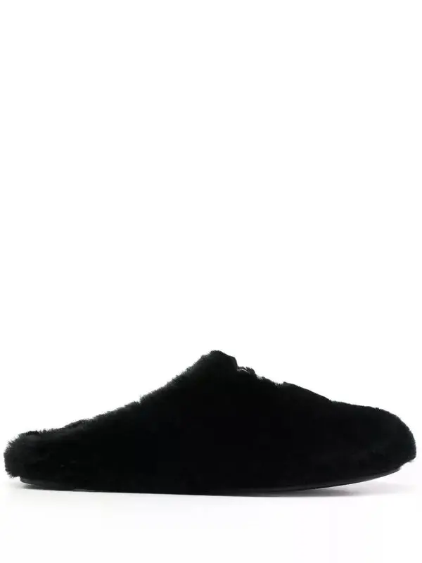 Givenchy Logo-plaque Shearling Slides