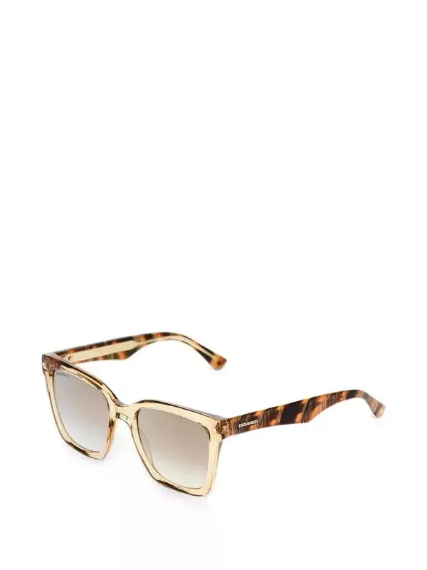 Dsquared2 Animal-print Square-frame Sunglasses - Brown