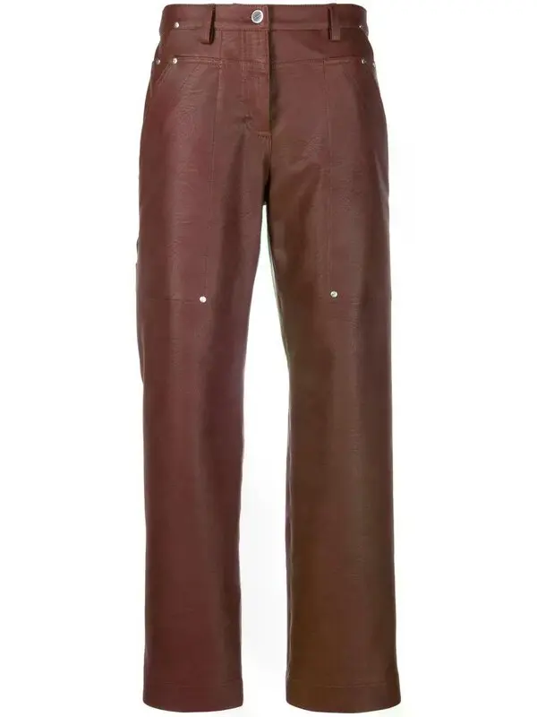Stella McCartney Straight-leg Faux-leather Trousers - Brown