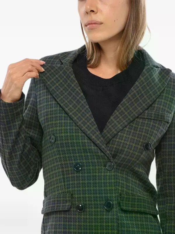 OBLÒ UNIQUE Double-breasted Houndstooth-pattern Blazer