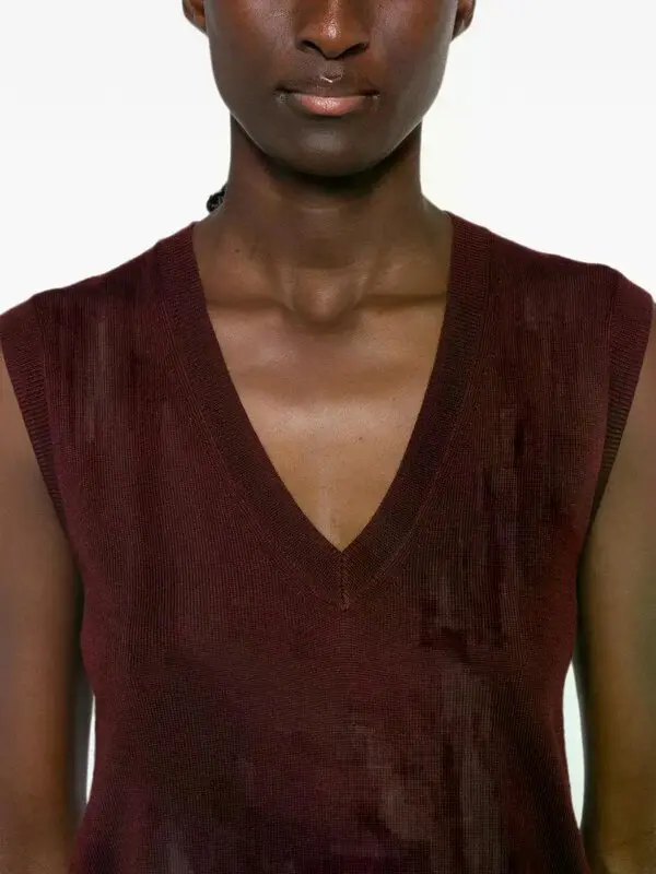 A.p.c. Sleeveless V-neck Knit Top