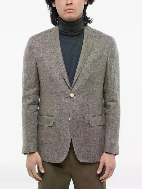 Corneliani Single-breasted Flap-pocket Blazer - Brown
