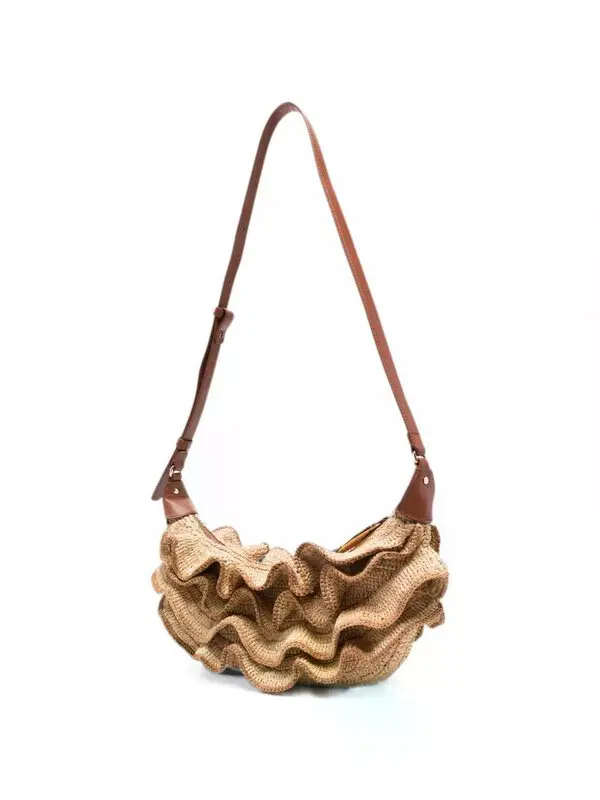 Zimmermann Ruffled Woven Shoulder Bag
