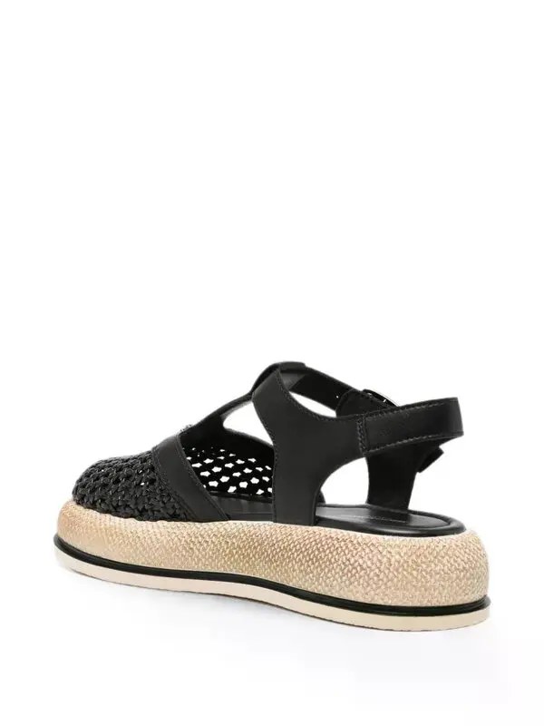 SERGIO MORETTI FIRENZE Woven-panel Buckle-fastening Sandals