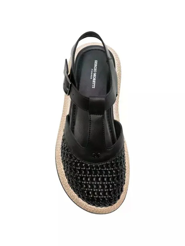 SERGIO MORETTI FIRENZE Woven-panel Buckle-fastening Sandals