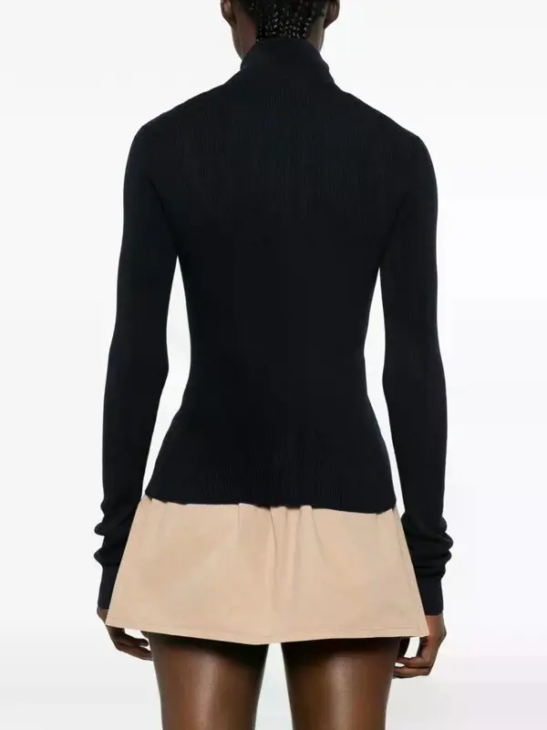 Miu Miu Logo-embroidered Zip-up Cardigan
