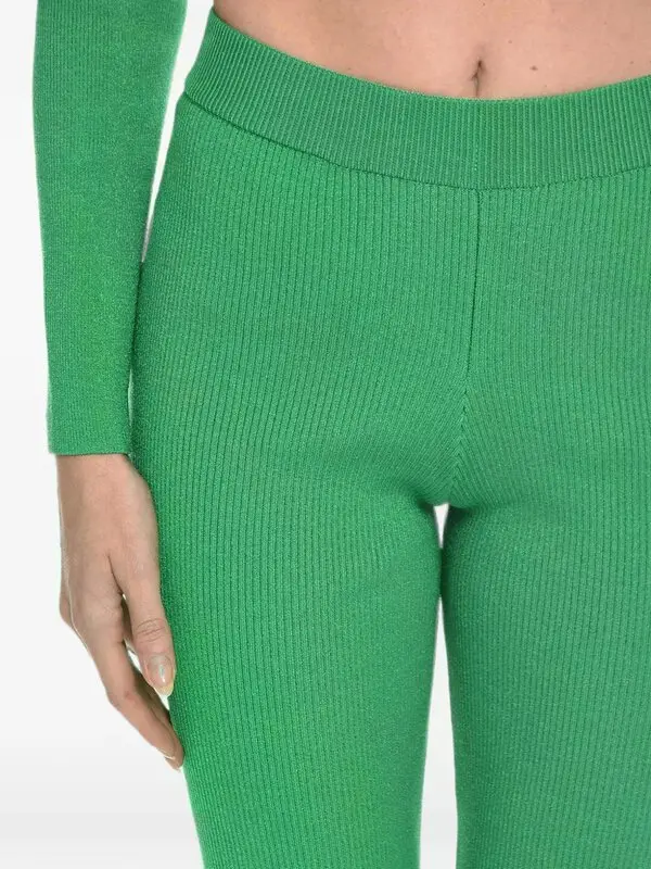 HERSKIND X Vanessa Hong Ribbed High-waisted Slim-fit Trousers