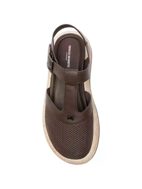 SERGIO MORETTI FIRENZE Mesh-panelled Platform Sandals